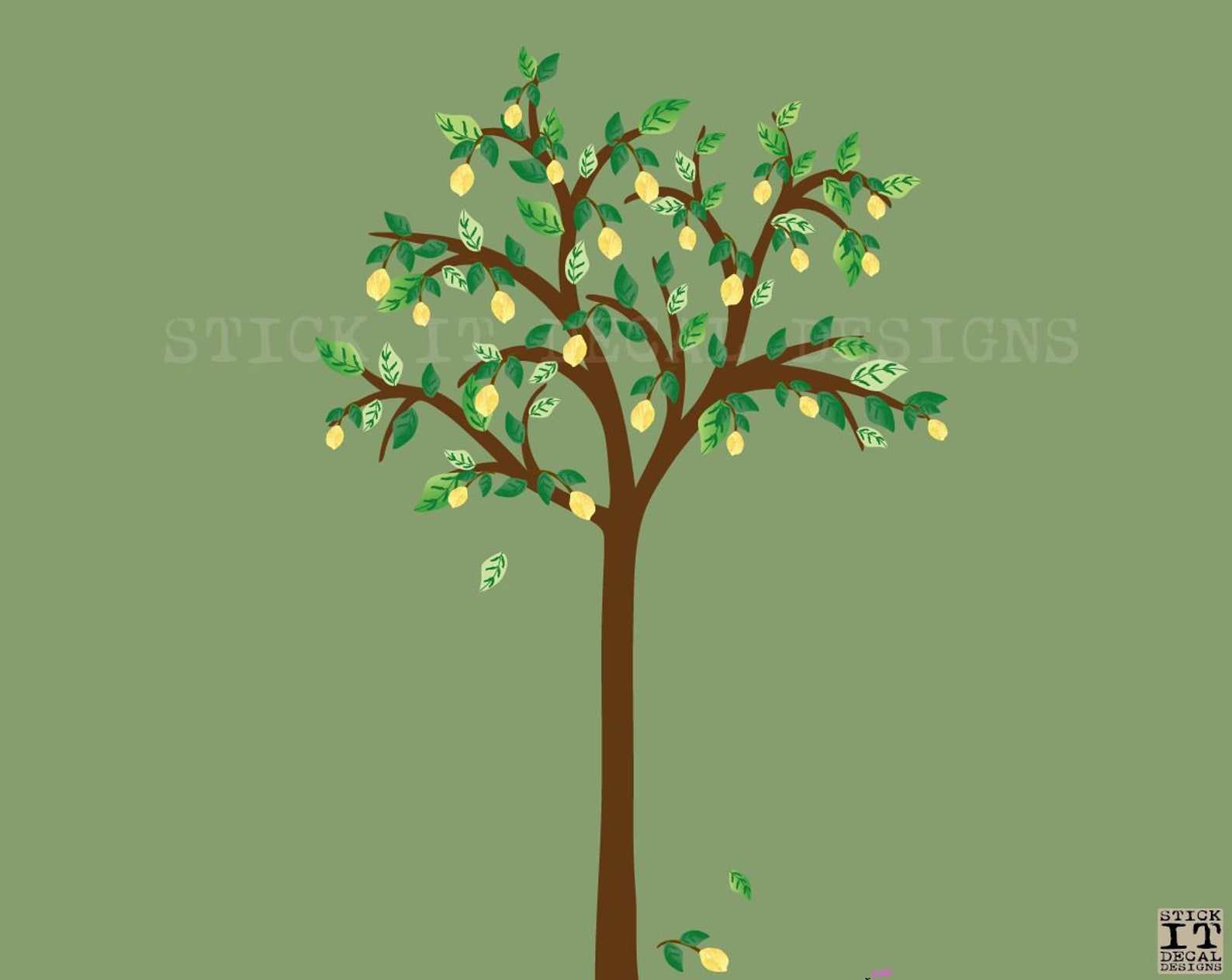 Lemon Tree Wall Decal Wall Decal Tree Lemon Decor Wall - Etsy