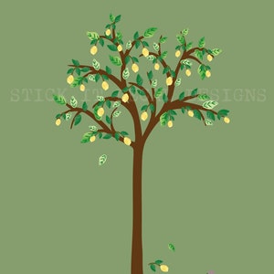 Lemon Tree Wall Decal Wall Decal Tree Lemon Decor Wall - Etsy