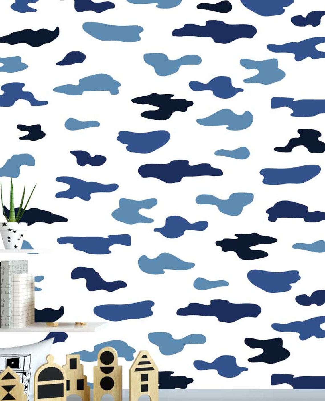 Camo Wall Decal Stickers, Camo Room Decor, Kids Room Decor, Reusable ...
