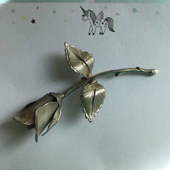 2 Vintage Giovanni gold rose brooch pins in EVC - Gem