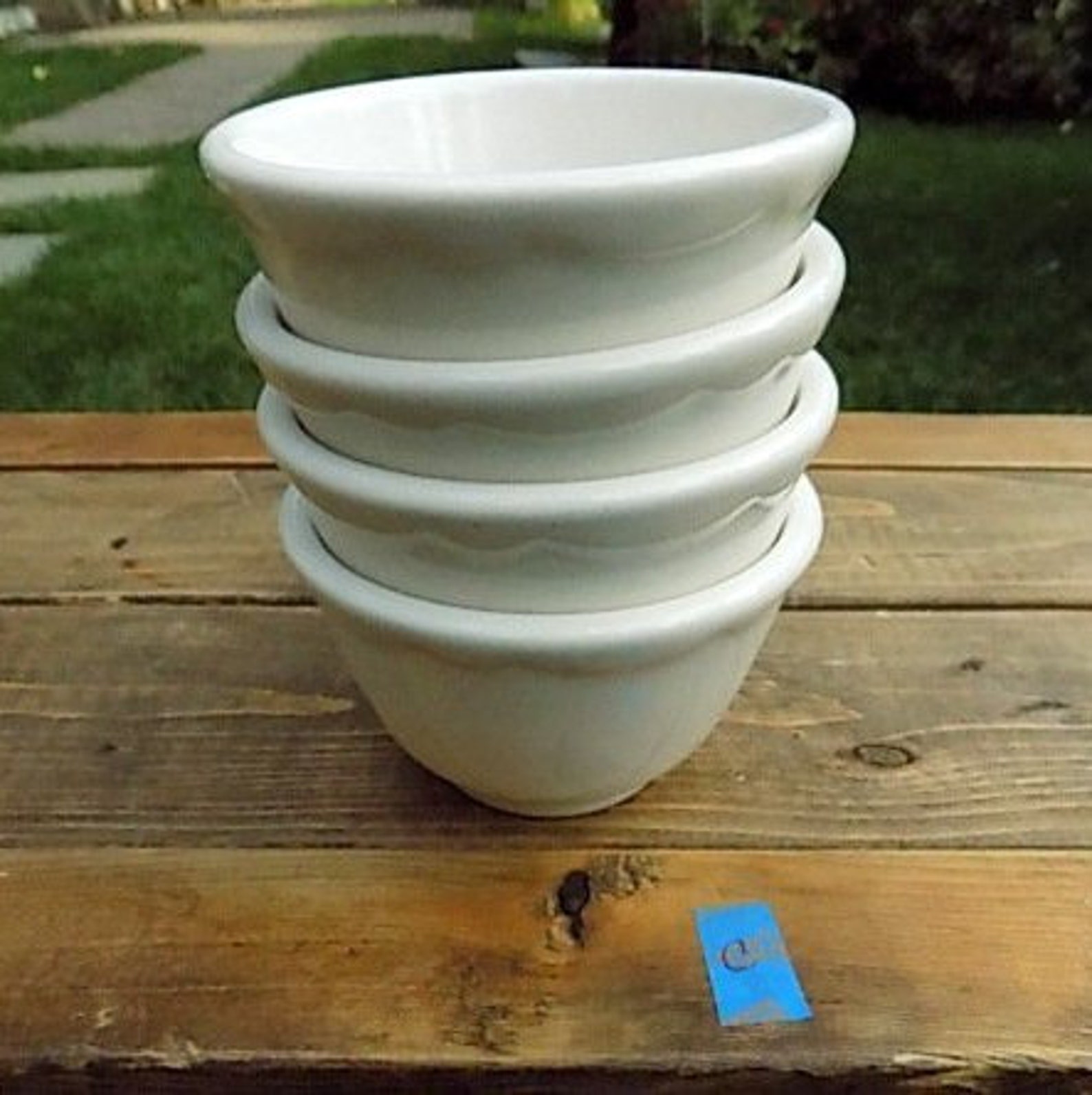 4 Buffalo China Soup Custard Bowls With Saucer Dishes White 6 Oz ...