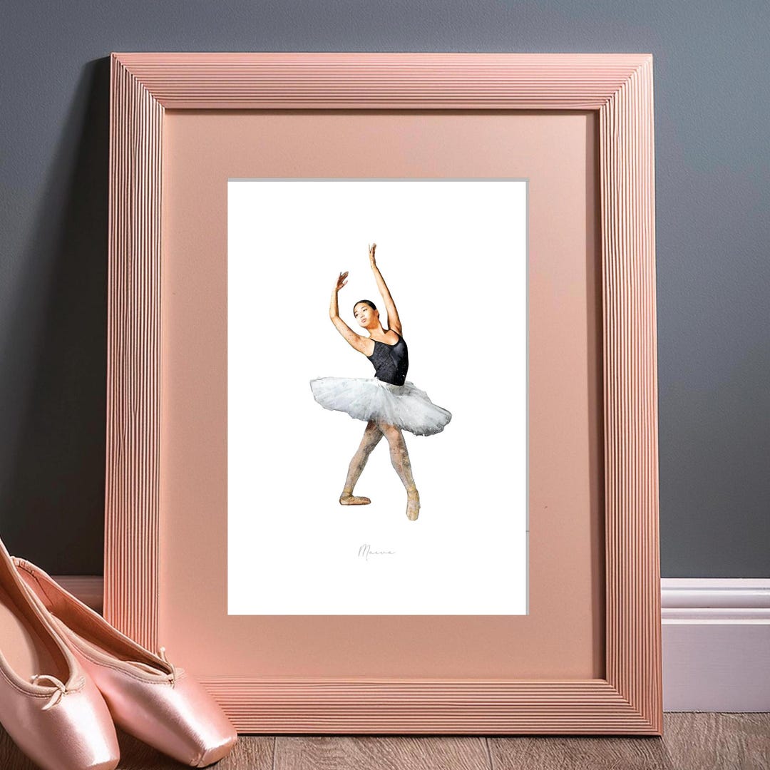 Artful Ballet Wallart Gift | Custom Watercolour Dance Pose Painting ...
