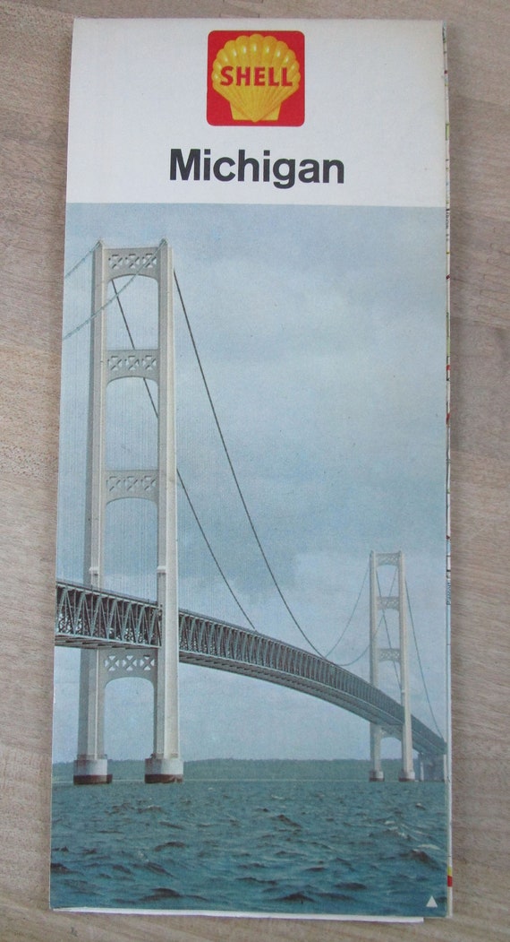 1963 Shell Oil Map of Michigan One of Many Street Maps or | Etsy