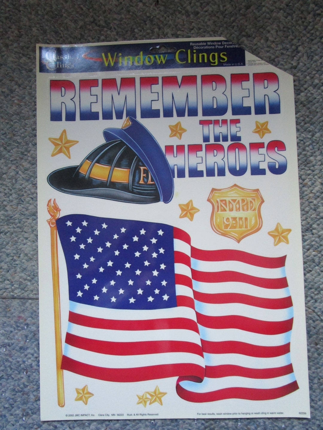 Vintage, Fireman "remember the Hero's " Police and Firemen Window ...