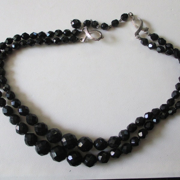 Jet Bead Necklace - Etsy