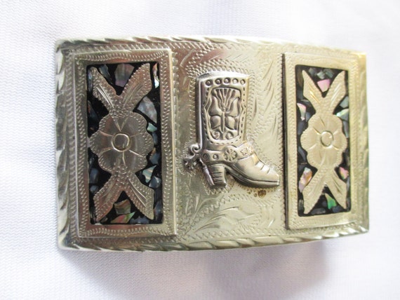 Vintage Alpaca From Mexico Huge Belt Buckle Estate Find | Etsy