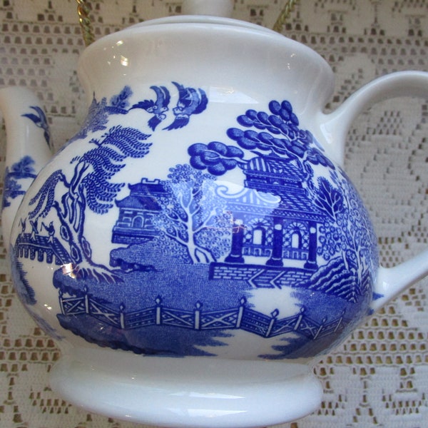 Blue Willow Teapot - Etsy