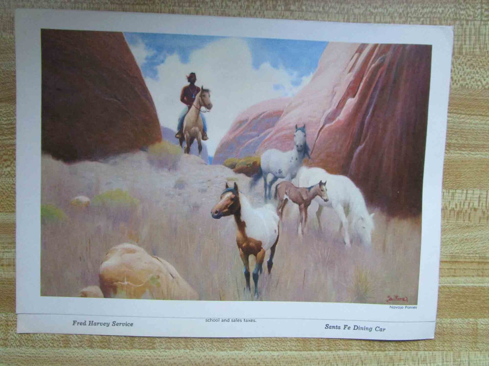 Vintage 1960's Menu Santa Fe Dining Car Navajo Ponies - Etsy