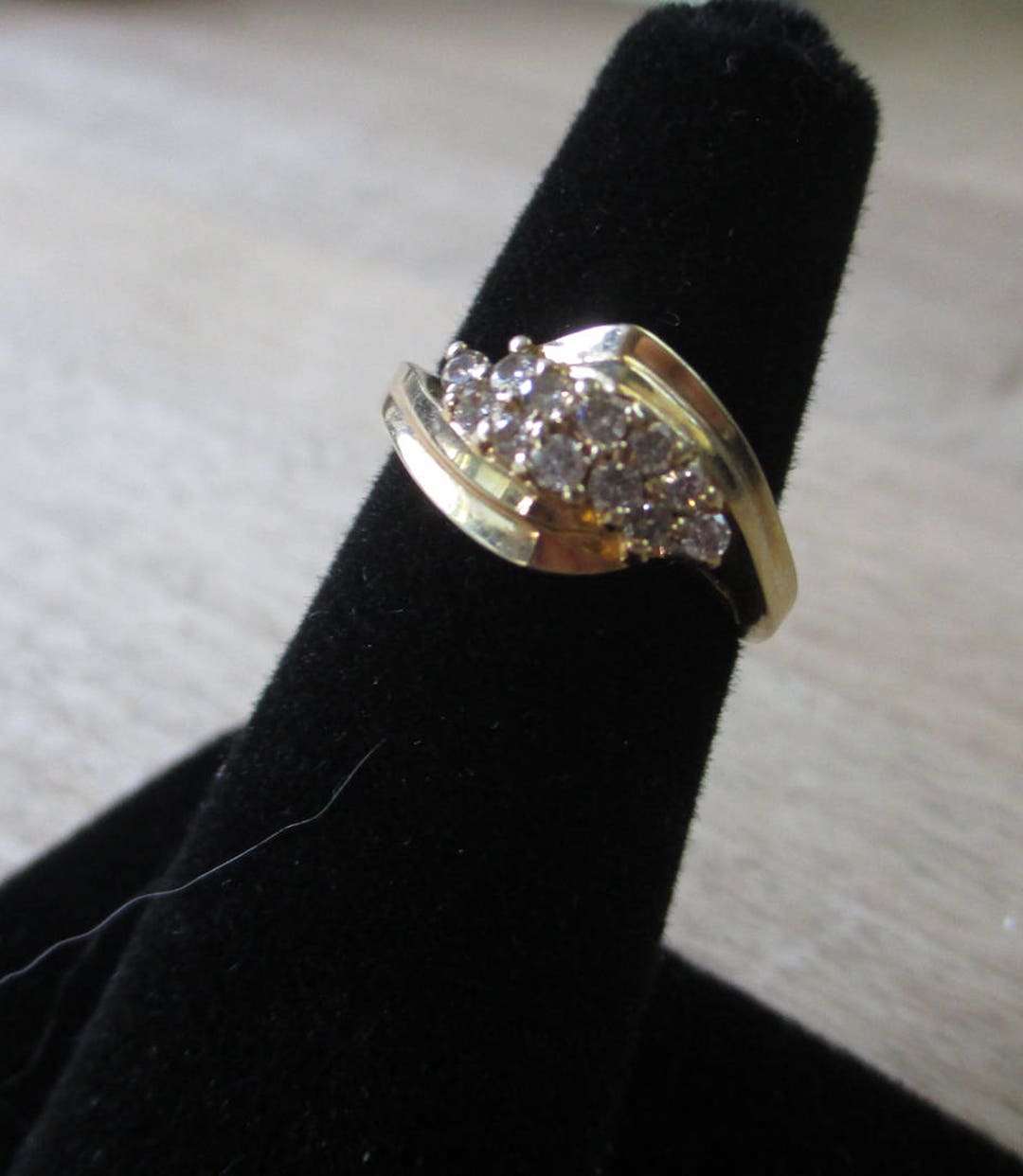 Vintage 14 Kt Ring With 12 Diamonds tested Size 5 3/4 Estate Find - Etsy