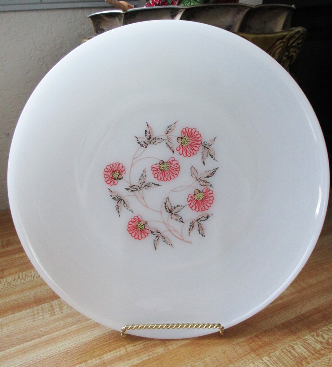 Vintage Fire King Dinner Plate 9 Inch Plate in Fleurette Pattern Estate ...