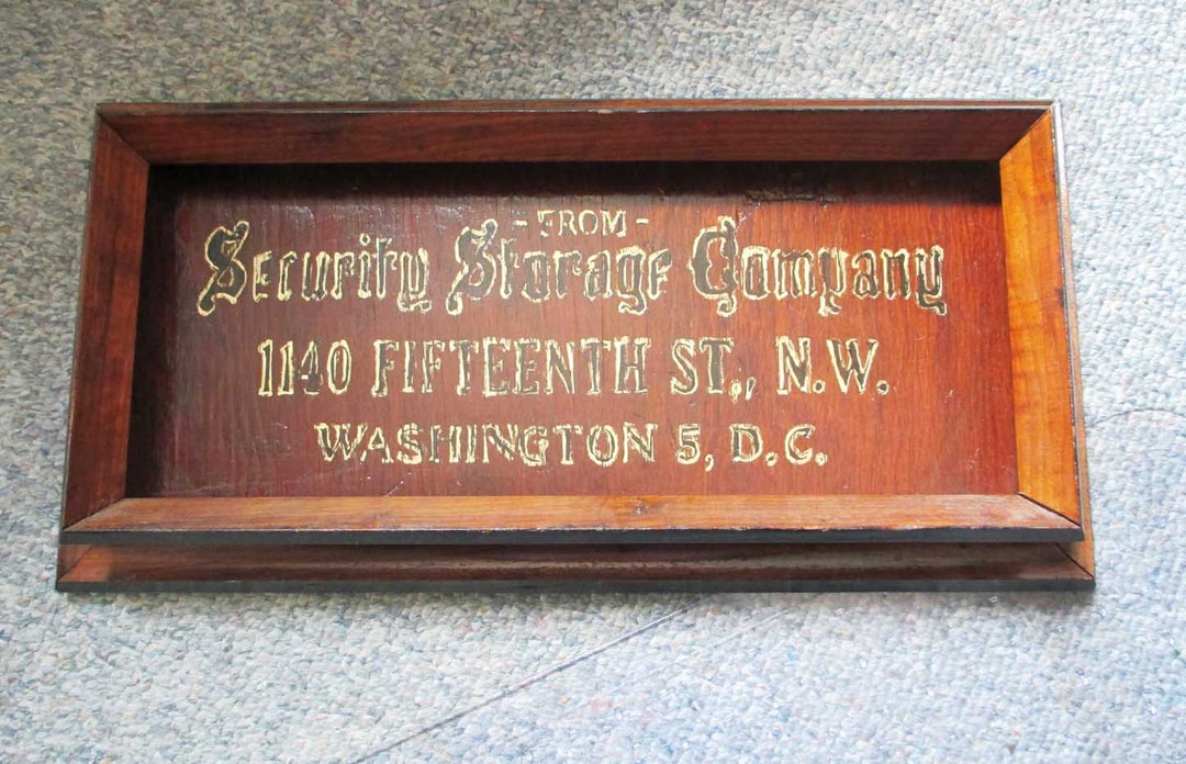 Vintage, Antique Wooden Sign of Security Storage Co. of Washington D.C ...