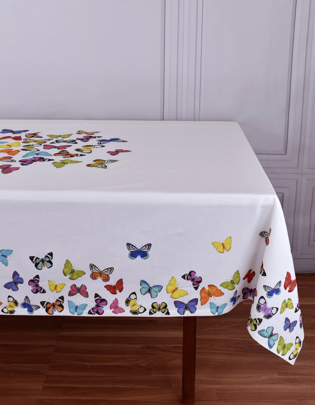 Butterfly Tablecloth Rectangle, Butterflies Multicolor Table Cloths ...