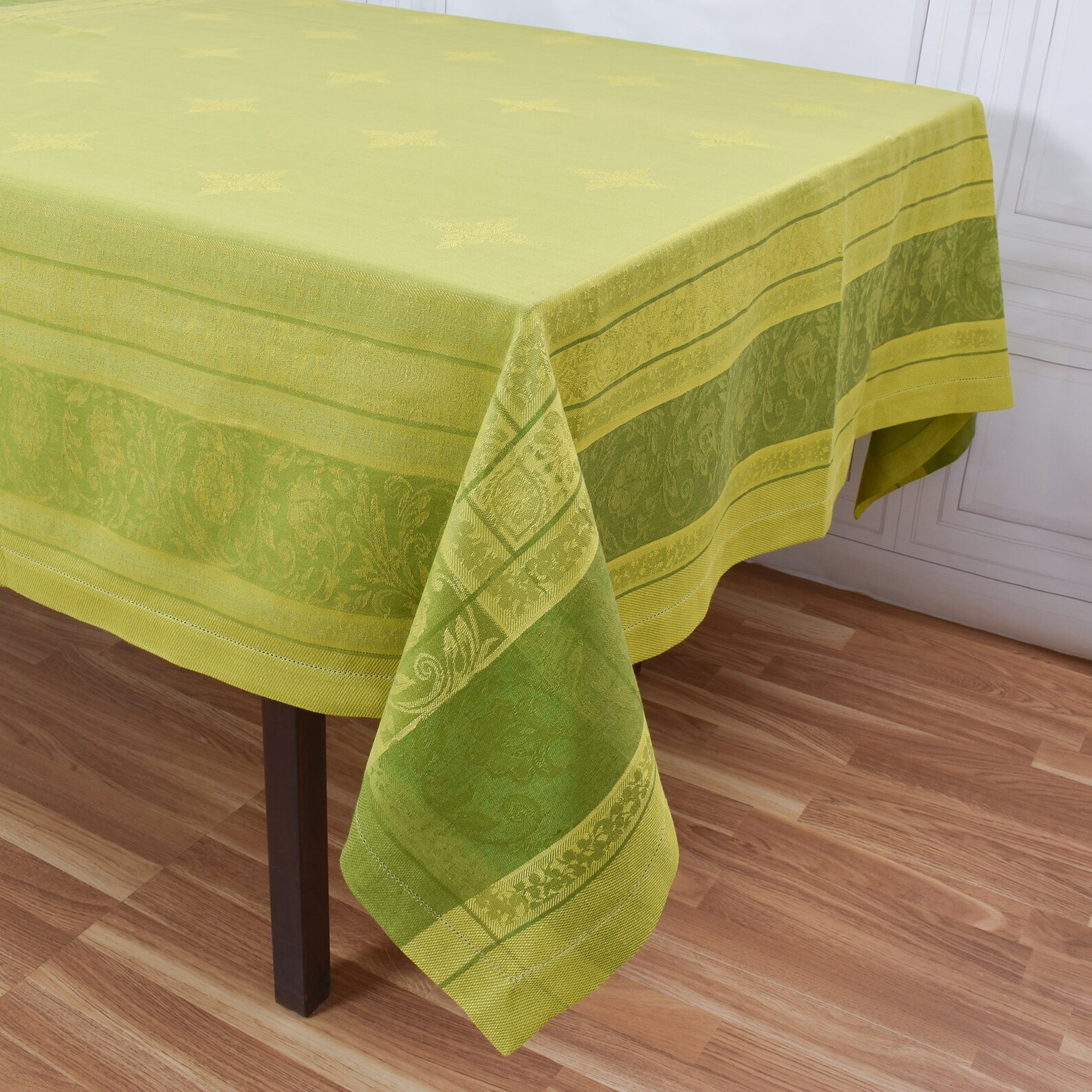 Green Large Rectangle Jacquard Tablecloth Square Festive Table - Etsy