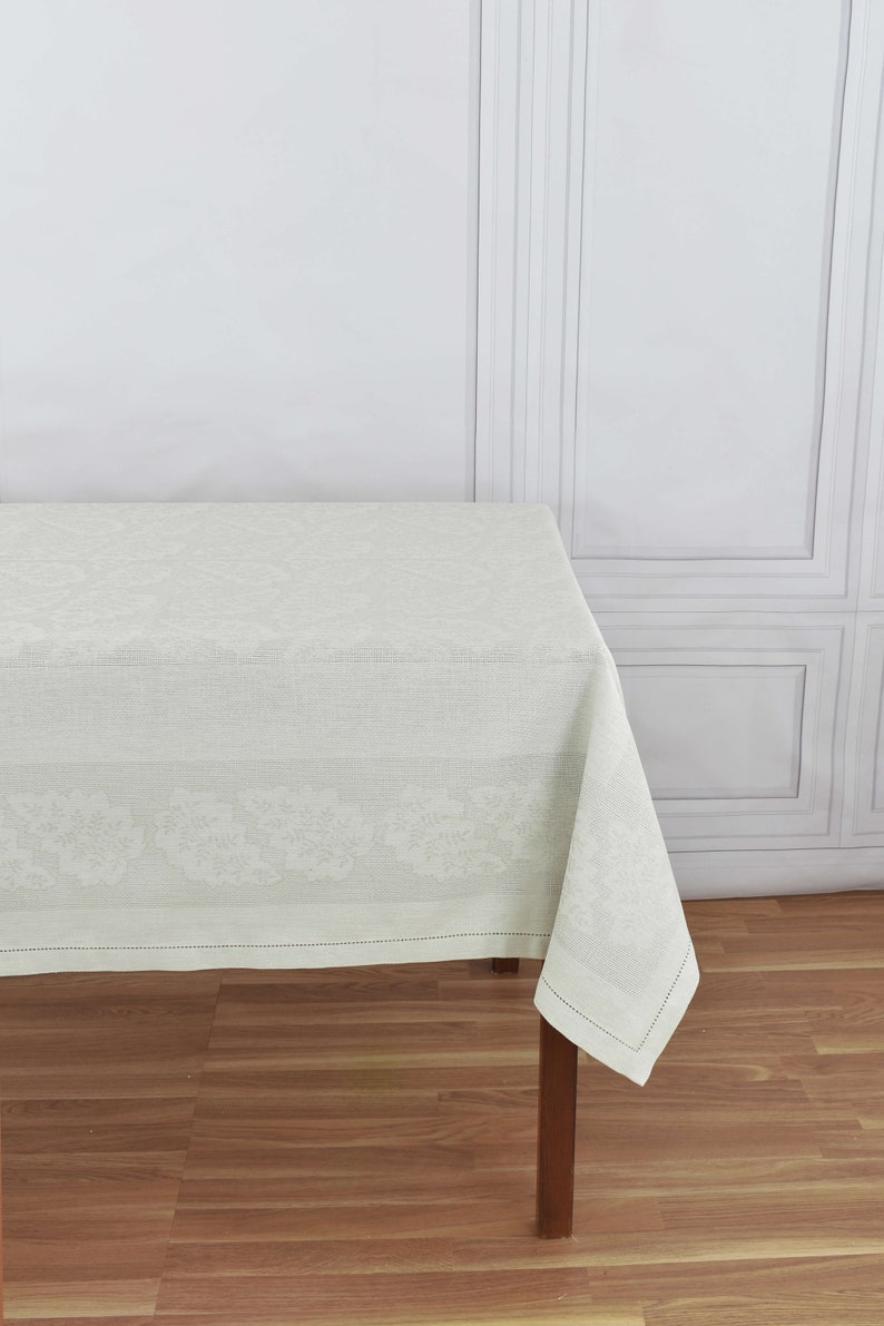 Gray Rectangle Tablecloth Classical Grey Sand Long Jacquard | Etsy
