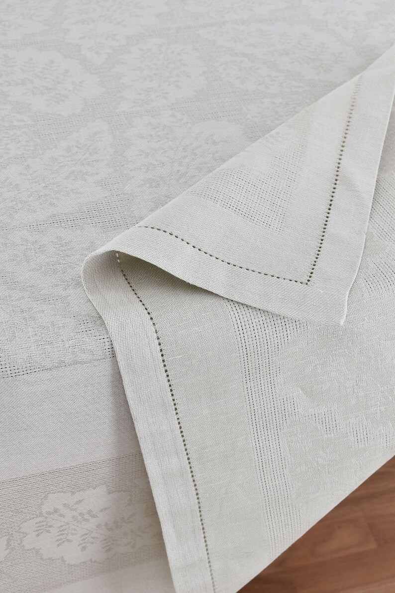 Gray Rectangle Tablecloth Classical Grey Sand Long Jacquard - Etsy