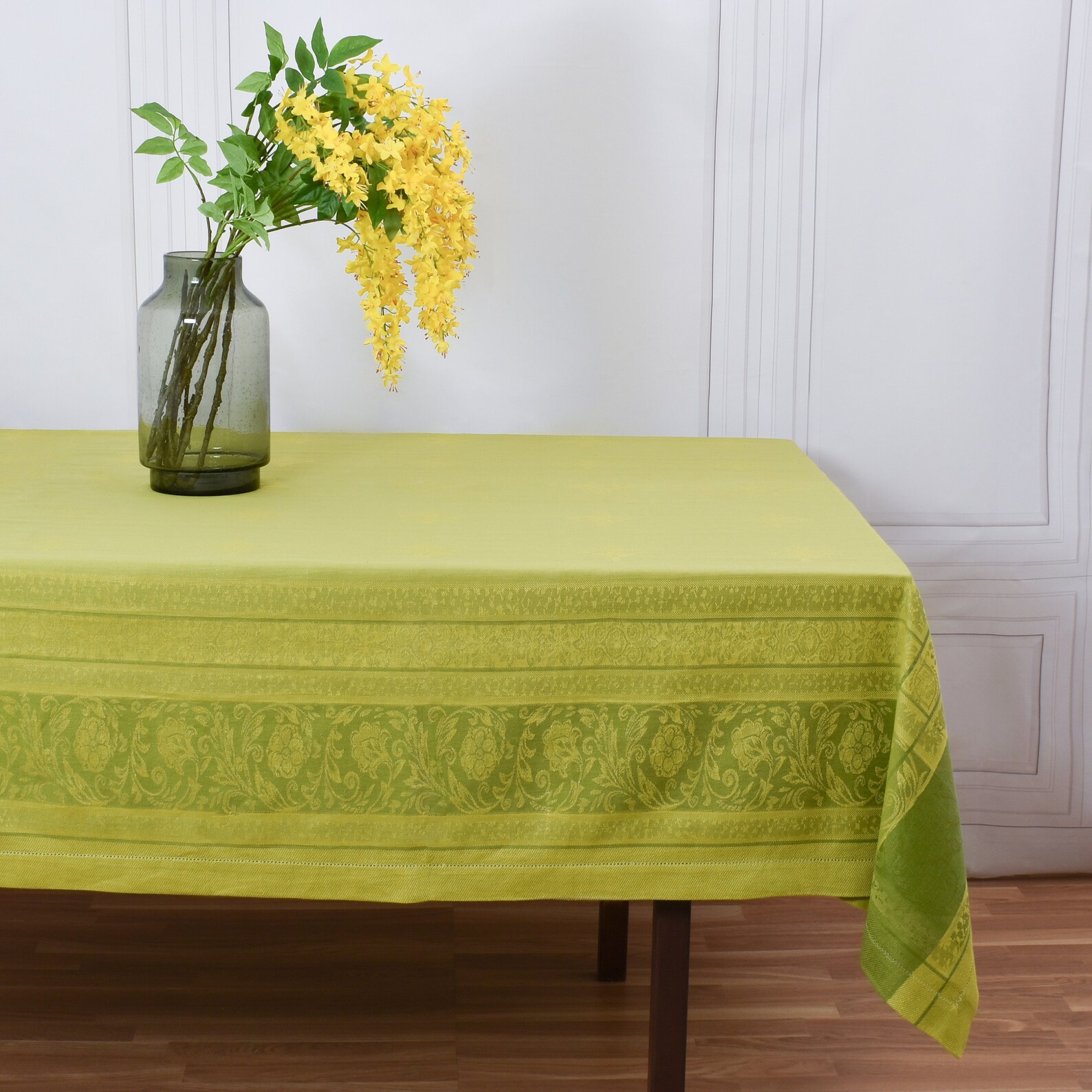 Green Large Rectangle Jacquard Tablecloth Square Festive Table - Etsy