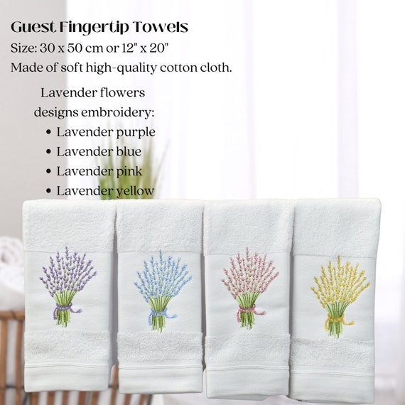 Guest Fingertip Towels With Floral Embroidery Lavender Orchid. Soft Cloth 30 X 50 Cm for Hands Holiday Gifts Etsy