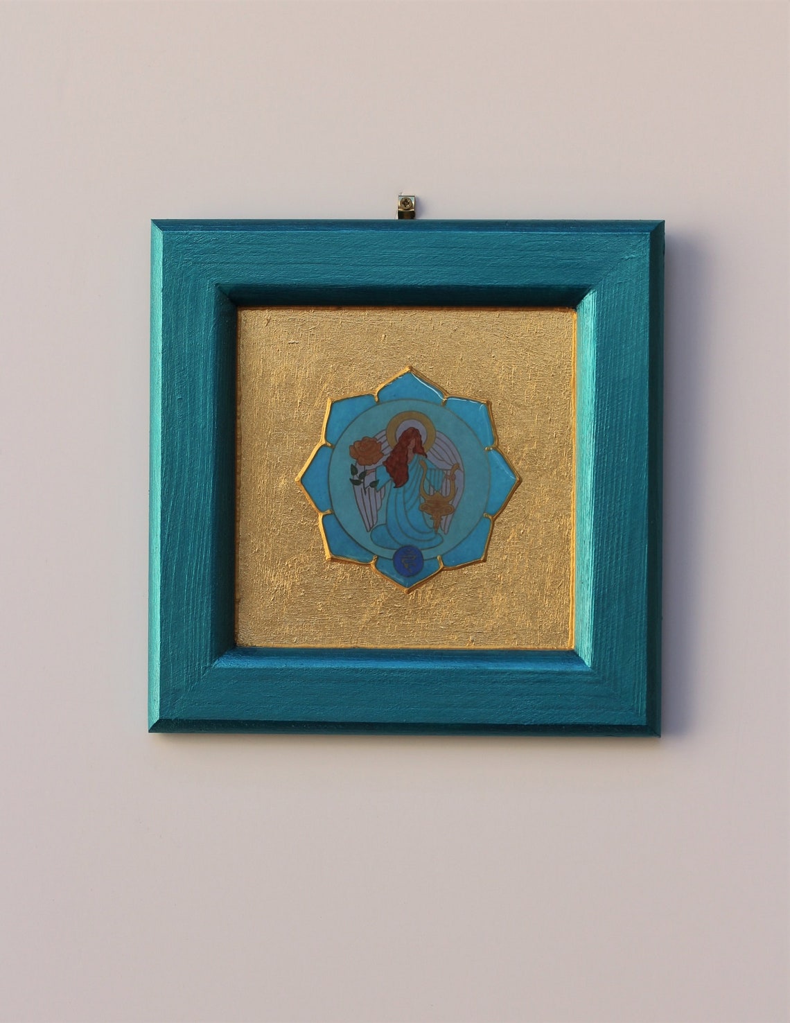 Gold Leaf Gilded Archangel Sandalphon Wall Hanging, Angel of Music Home ...