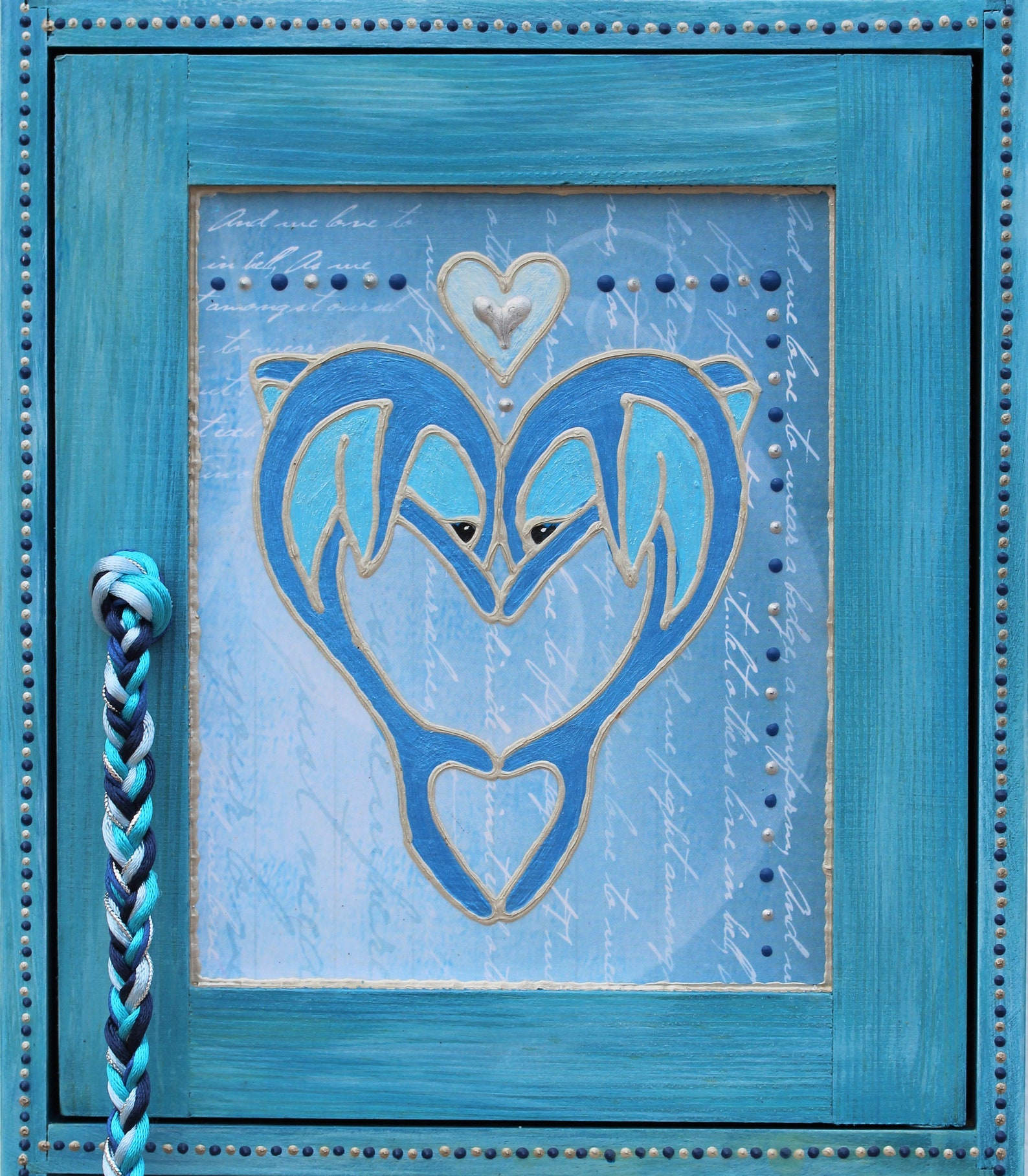 Vintage Shabby Style Dolphin Key Holder Cabinet, Light Blue Keyboard ...