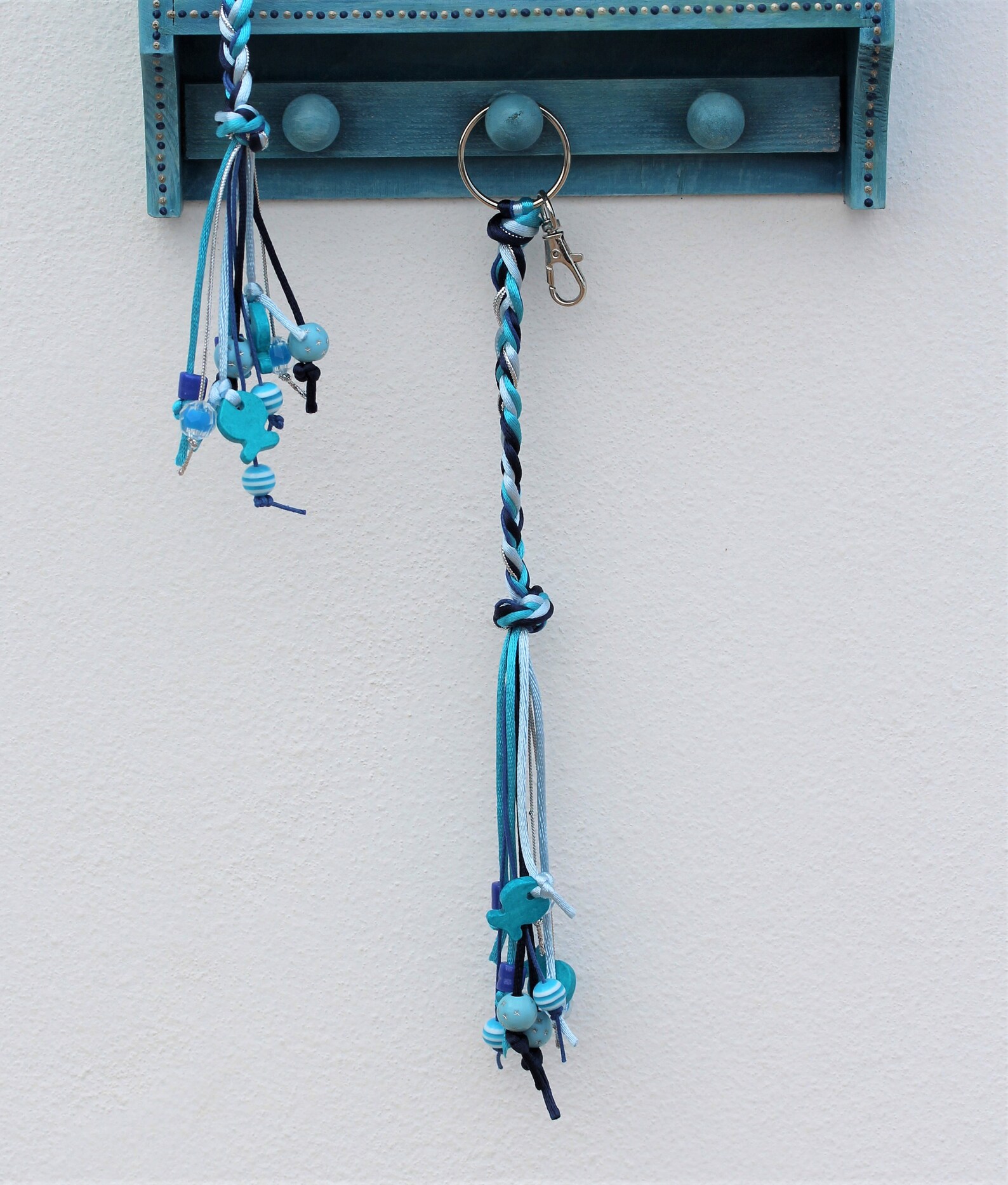 Vintage Shabby Style Dolphin Key Holder Cabinet, Light Blue Keyboard ...