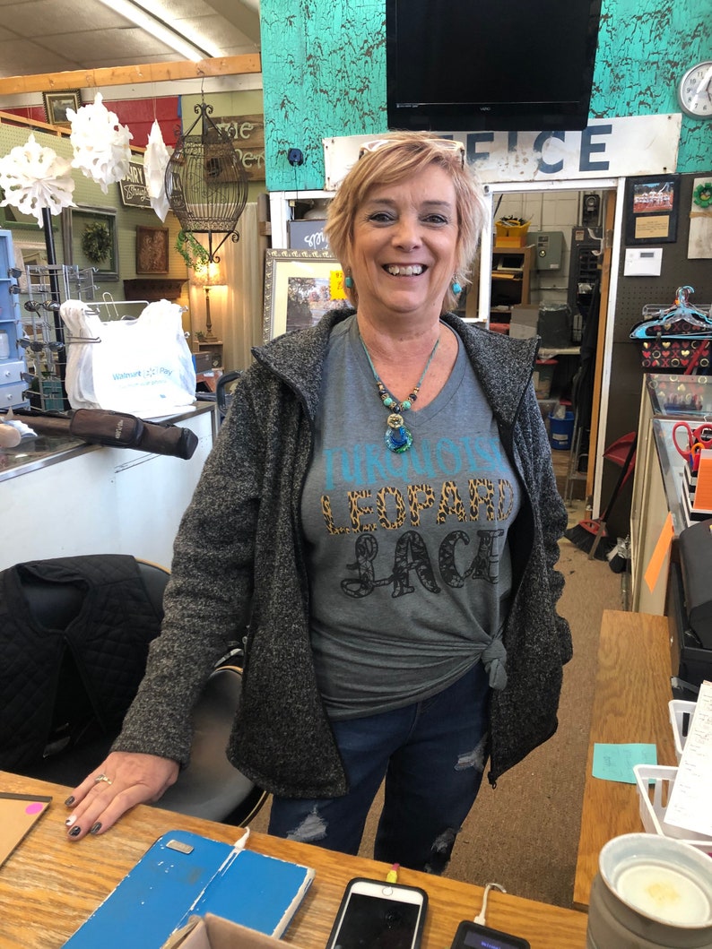 Leopard Turquoise Lace T-shirt, Graphic Tee, Oversized, Vintage, Boho ...