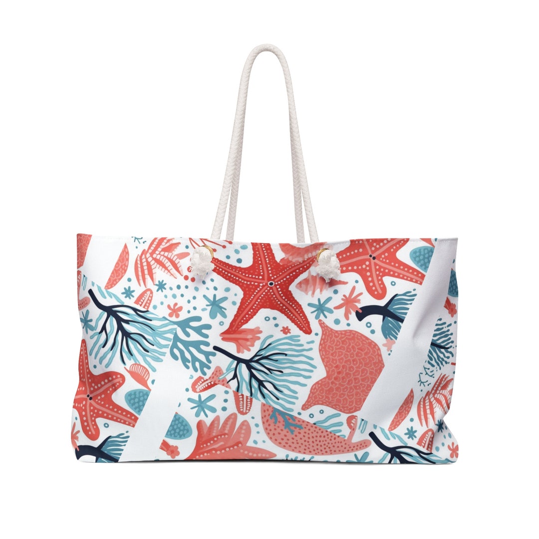 Seaside Wishes Weekender Bag, Coral Reef Weekender Tote Bag, Oversize ...