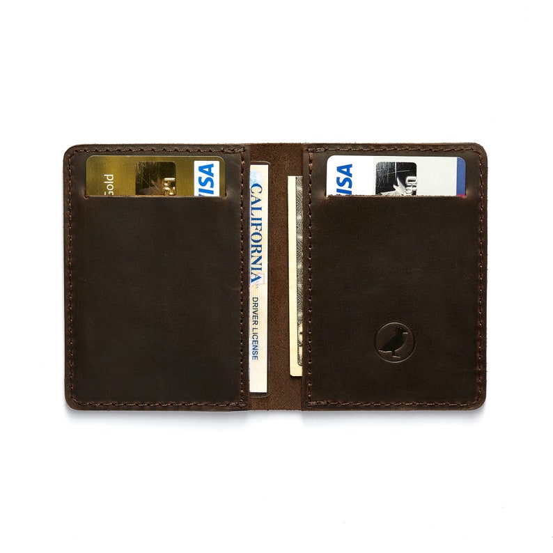 Slim Credit Card Holder Distressed Leather Credit Card - Etsy