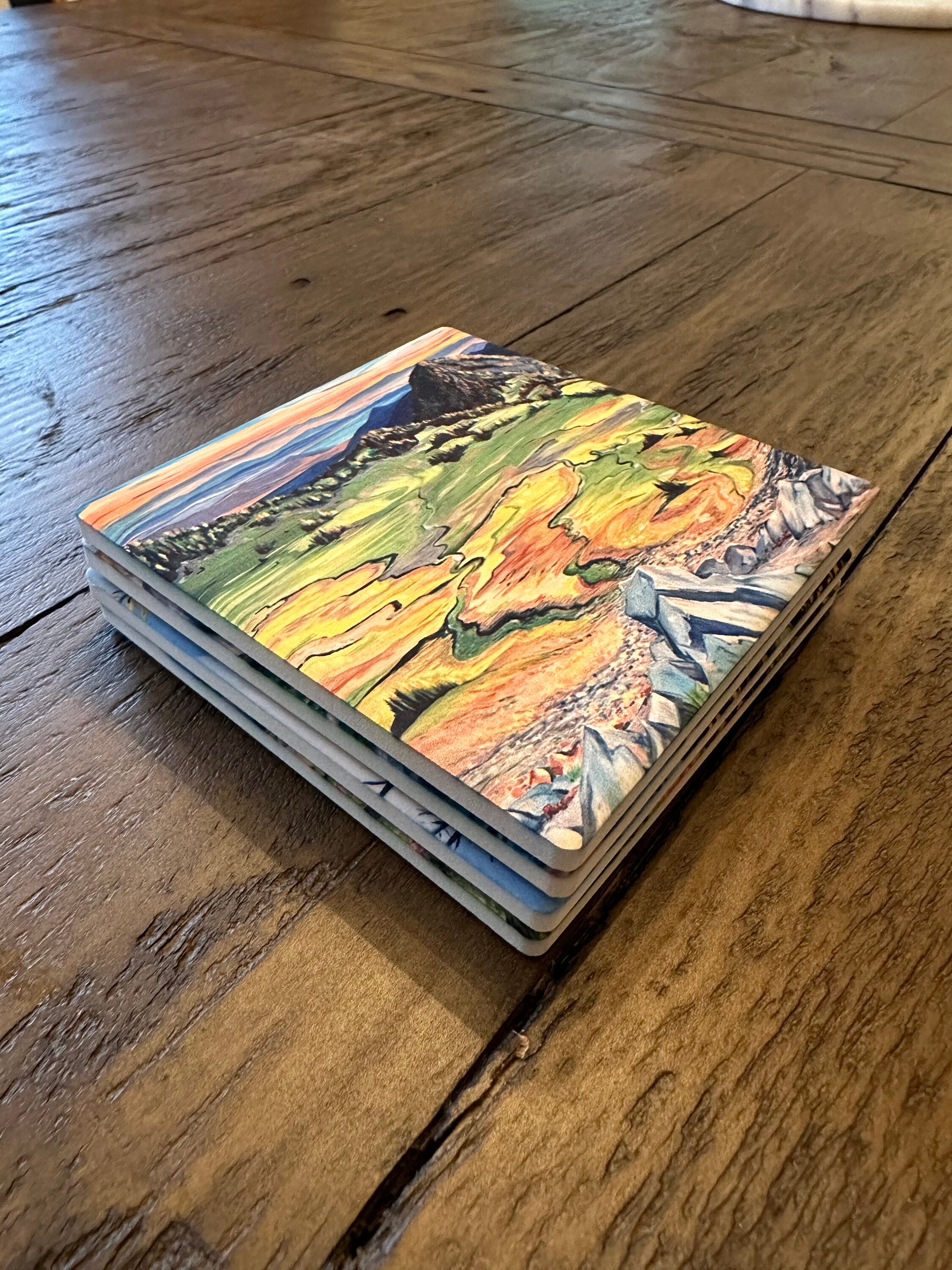 Sandstone Coasters: Set of 4 Washington Mountain Set - Etsy