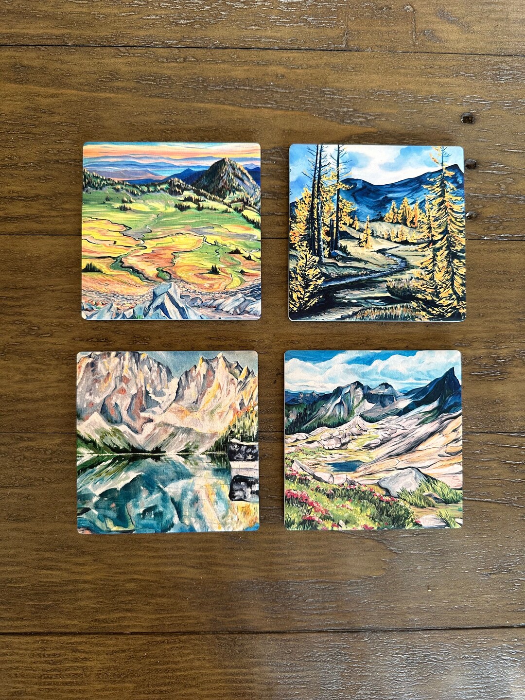 Sandstone Coasters: Set of 4 Washington Mountain Set - Etsy