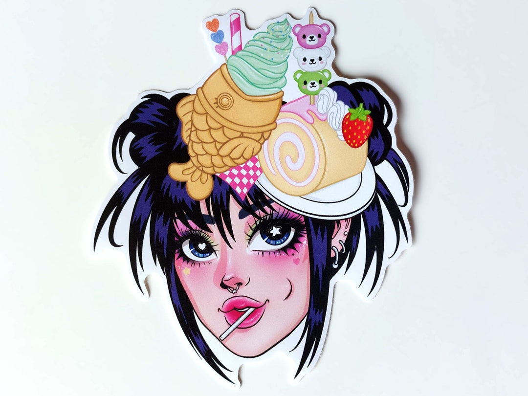 Sweet Tooth Sticker | Vinyl Weatherproof Japanese Candy Sweets Taiyaki ...