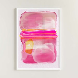 Preppy Aesthetic Abstract Painting Pink and Green Preppy Home Decor ...