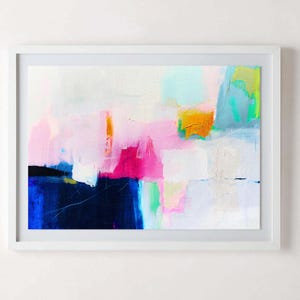 Bright Blue Abstract Art, Colorful Canvas Painting, Extra Large Art ...
