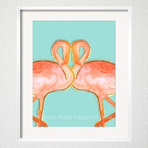 Flamingo Print Summer Art Tropical Decor Beach House - Etsy