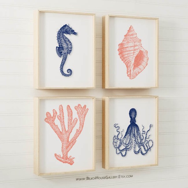 Coral Navy - Etsy