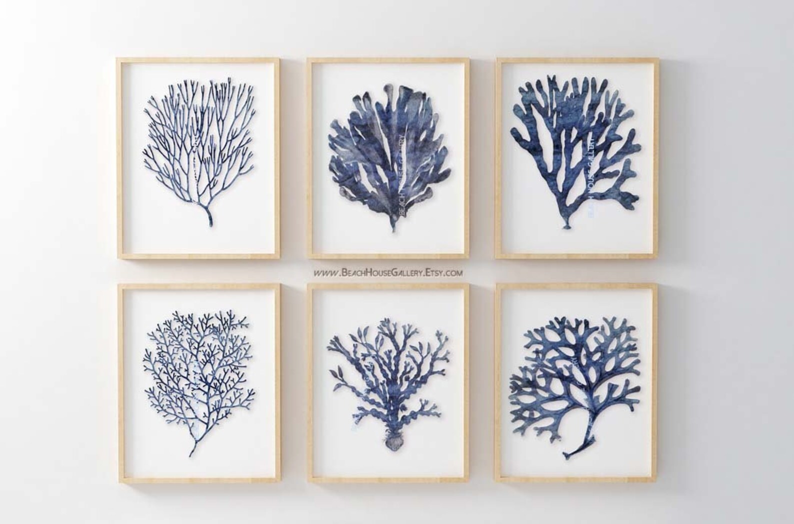 Vintage Coral Prints Blue Coral Prints Rustic Beach House - Etsy