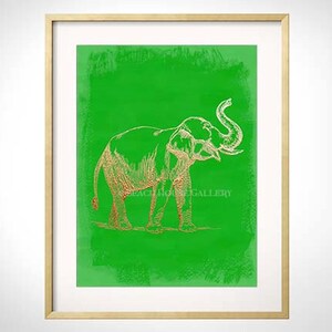 Elephant Print Green Wall Art Elephant Wall Art Chartreuse - Etsy