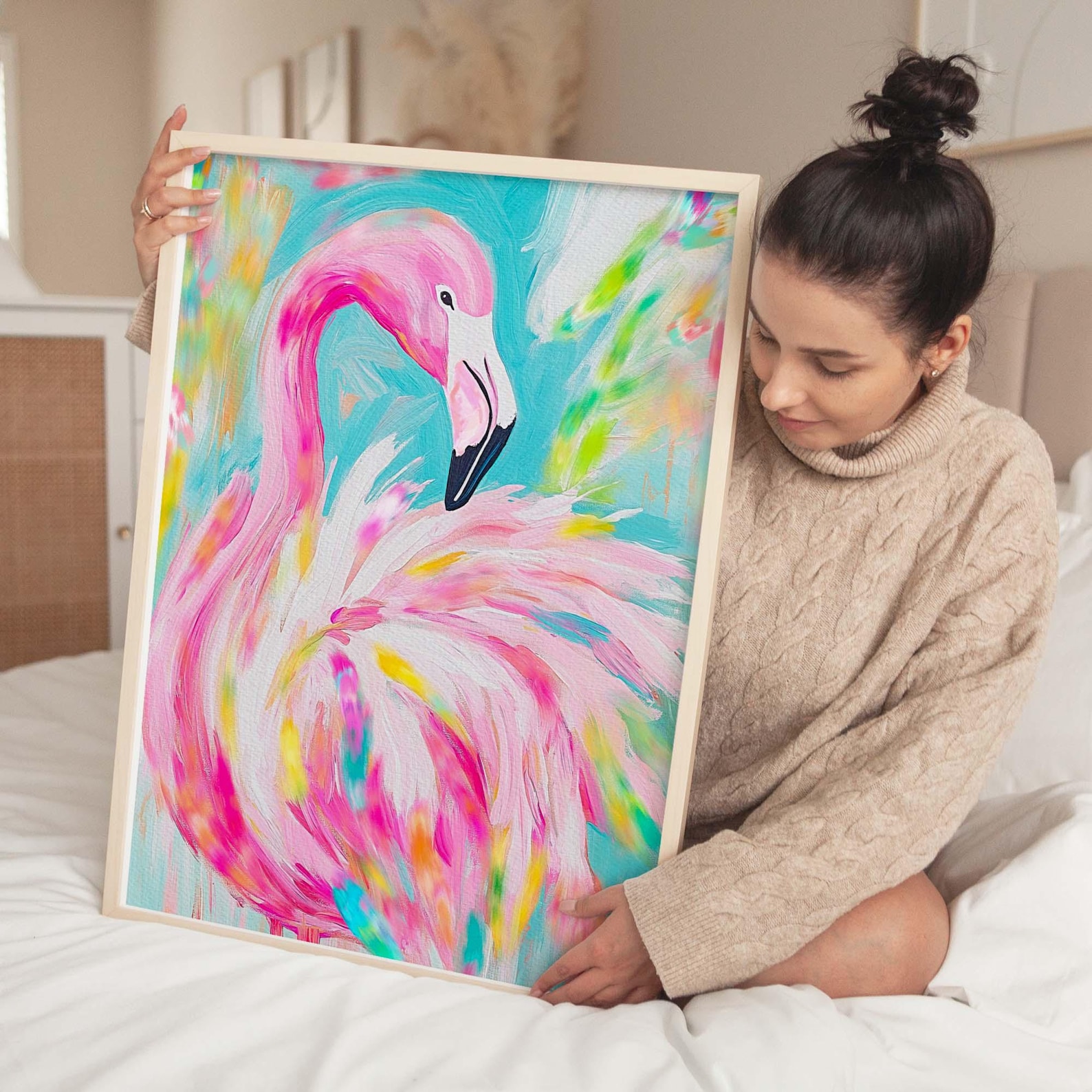 Colorful Flamingo Art Print: Preppy Palm Beach Coastal Decor - Etsy