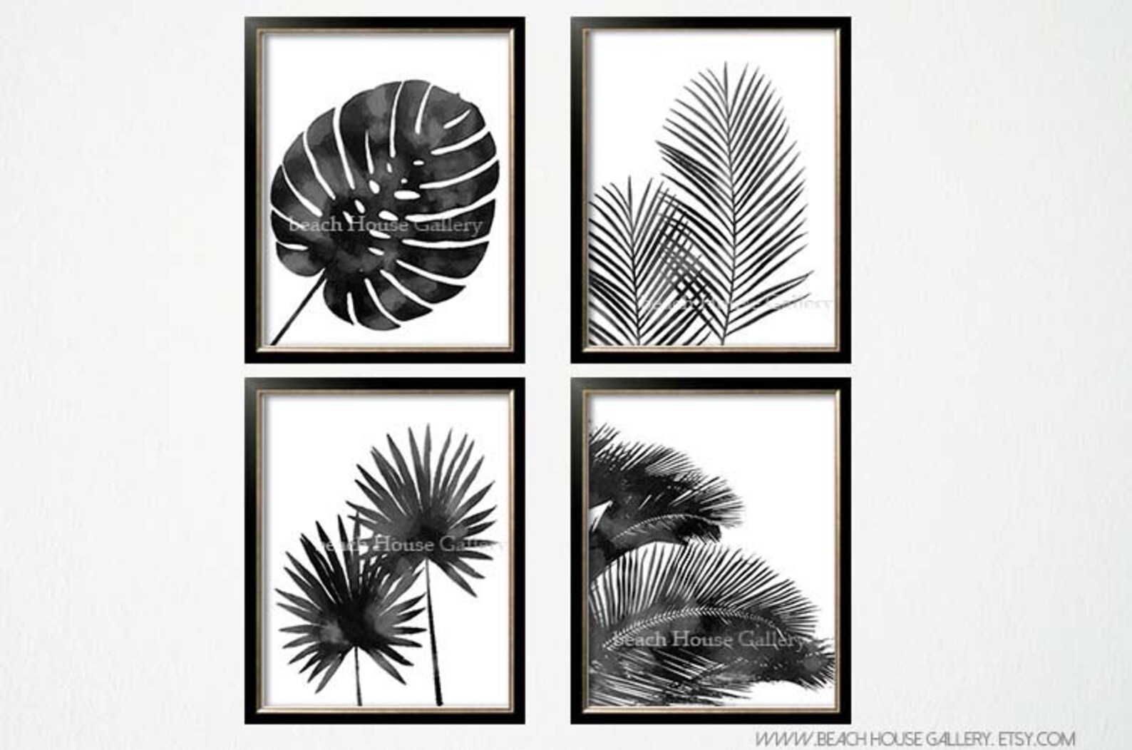 Black Palm Leaf Art Palm Fronds Art Black Beach Wall Art - Etsy