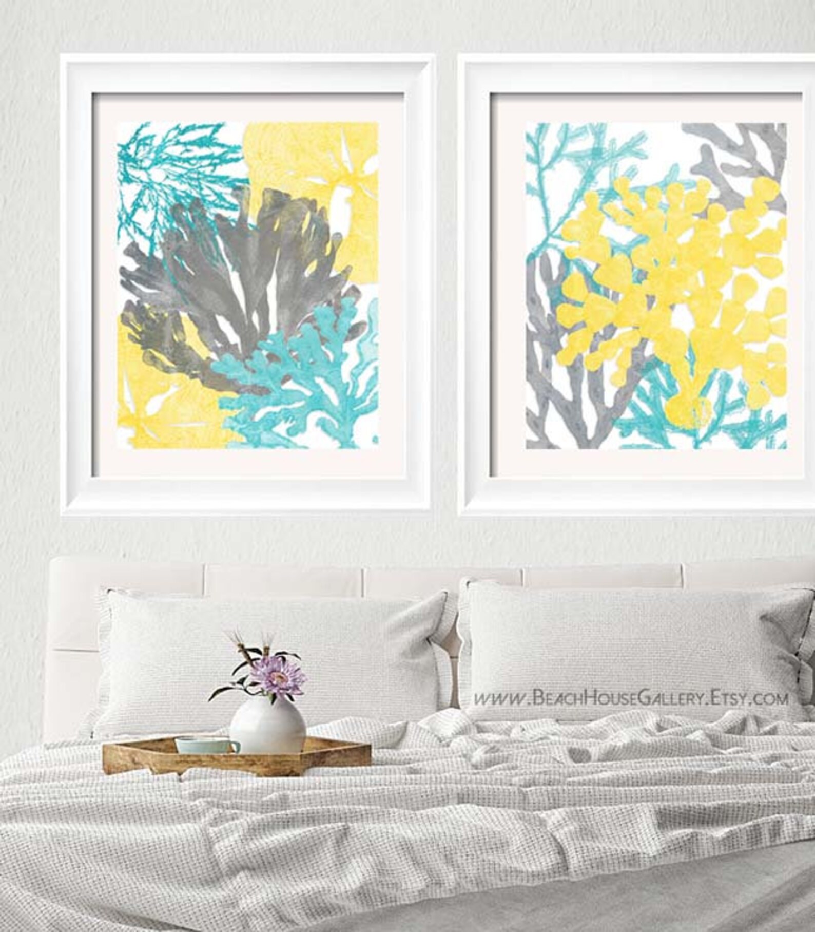 Yellow Gray Turquoise Home Decor Aqua Gray Yellow Nursery | Etsy