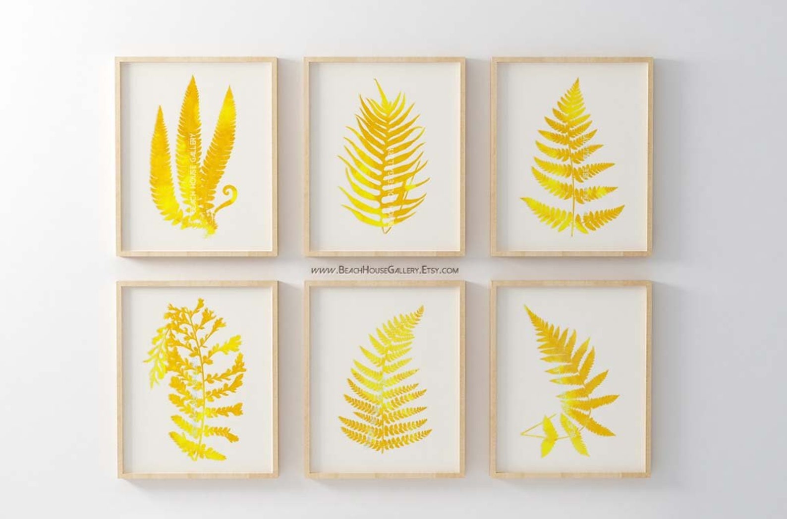 Yellow Wall Art Yellow Botanical Prints Leaves Yellow Wall - Etsy