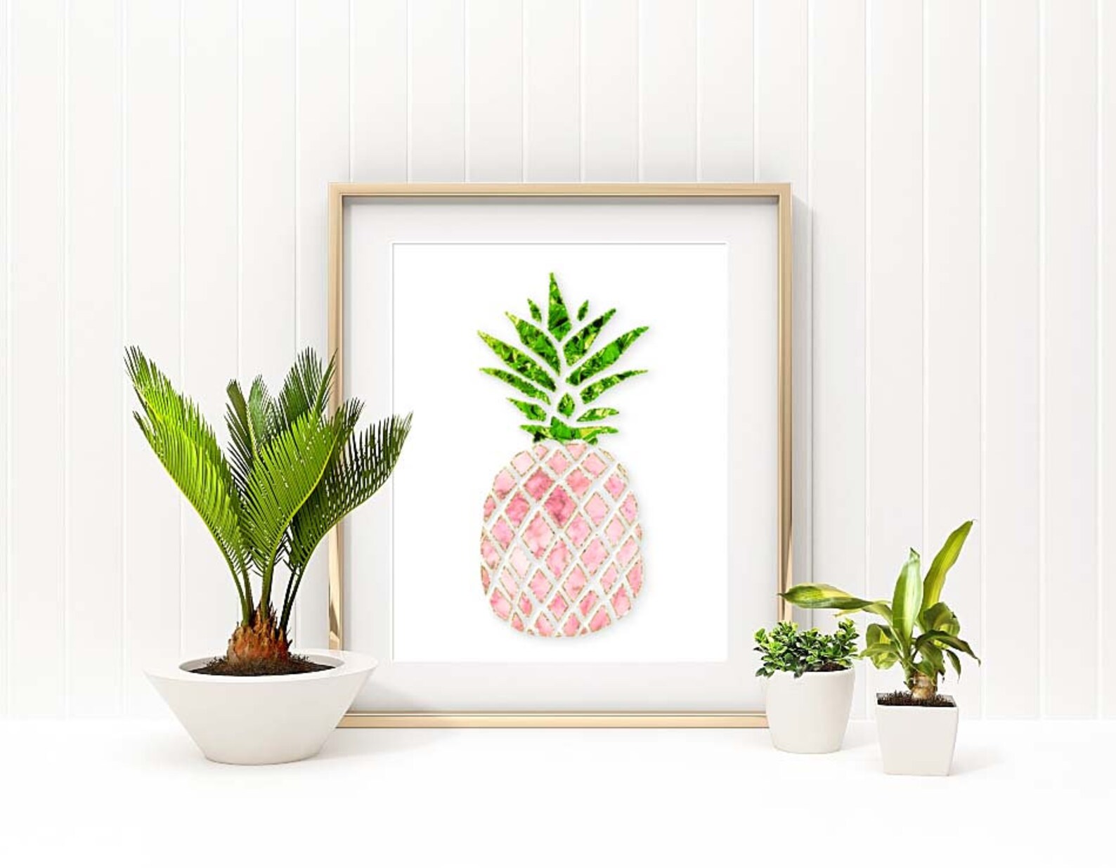 Pink Pineapple Print Preppy Wall Art Southern Decor Pink | Etsy