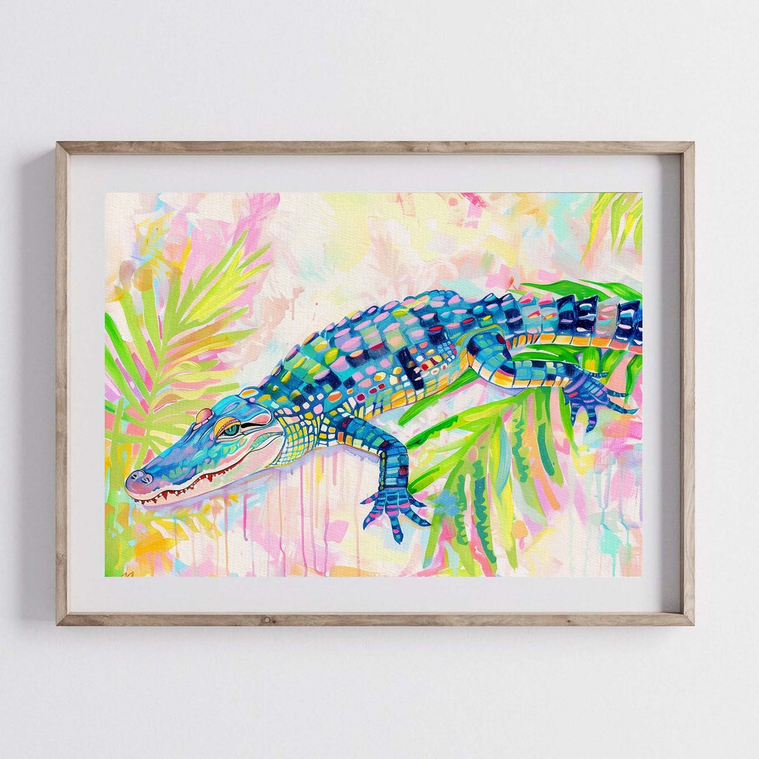 Colorful Florida Gator Painting | Preppy, Feminine Style | Vibrant Wall ...