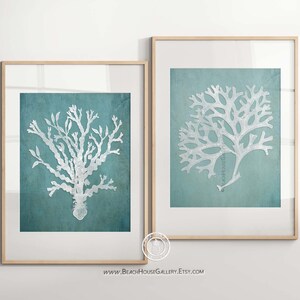 Teal Beach Decor, Teal Gray Wall Art, Teal Beach Theme Bathroom Art ...