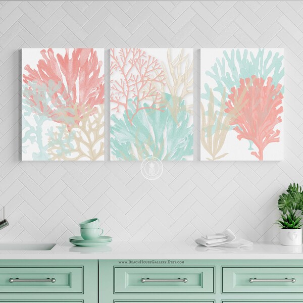 Mint and Coral - Etsy