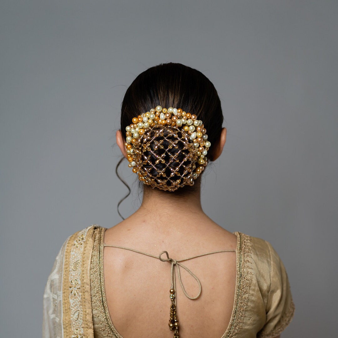 Gold Gajra & Jaal|pearl Gajra|bollywood Gajra|indian Wedding Hair ...