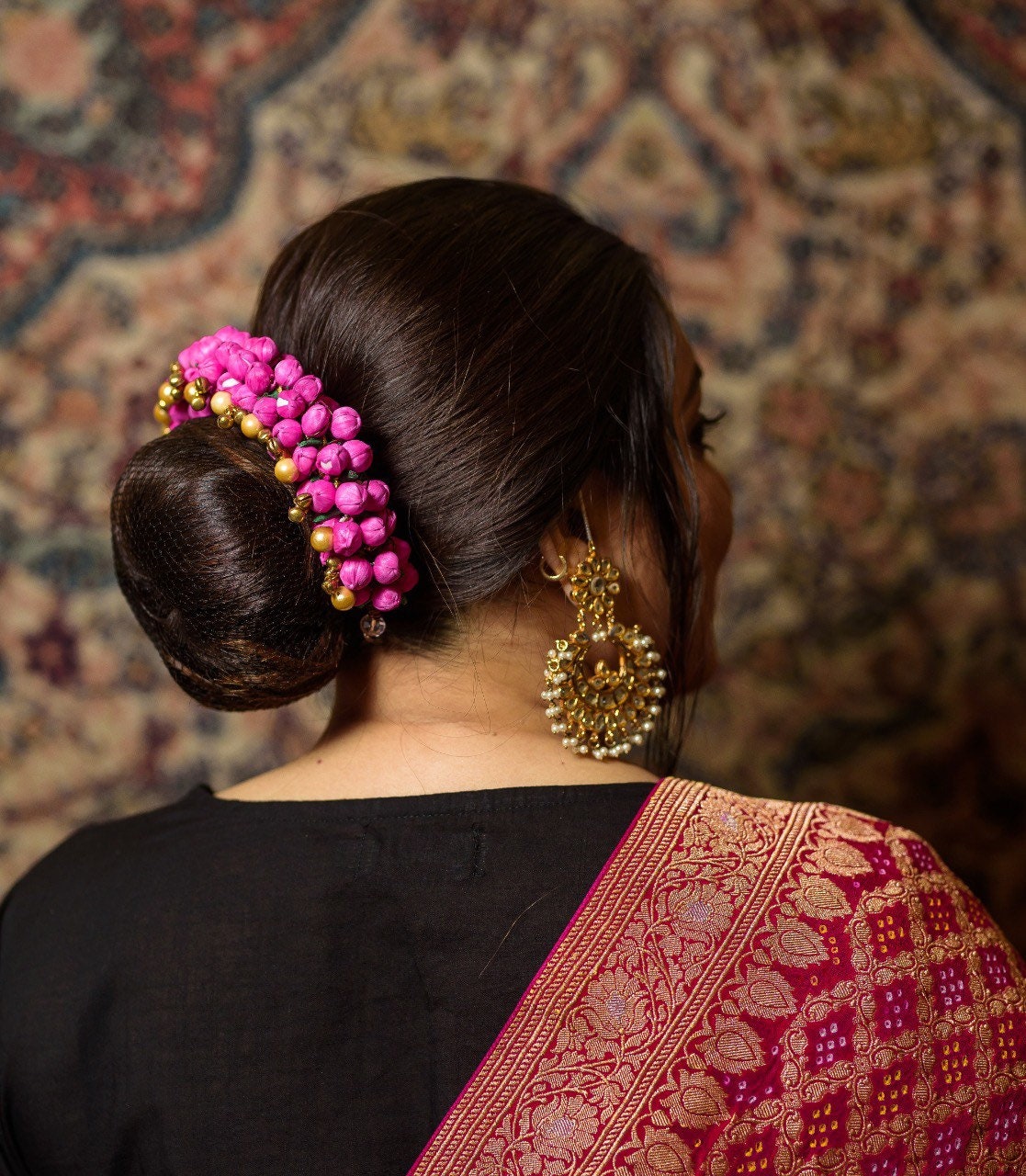 Mogra kali gajra with ghungroo and faux pearls hair gajra | Etsy