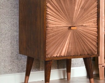 Copper and Pine Bedside Table Nightstand - Etsy