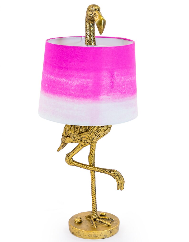 Flamingo Pink Table Lamp Golden Finish - Etsy
