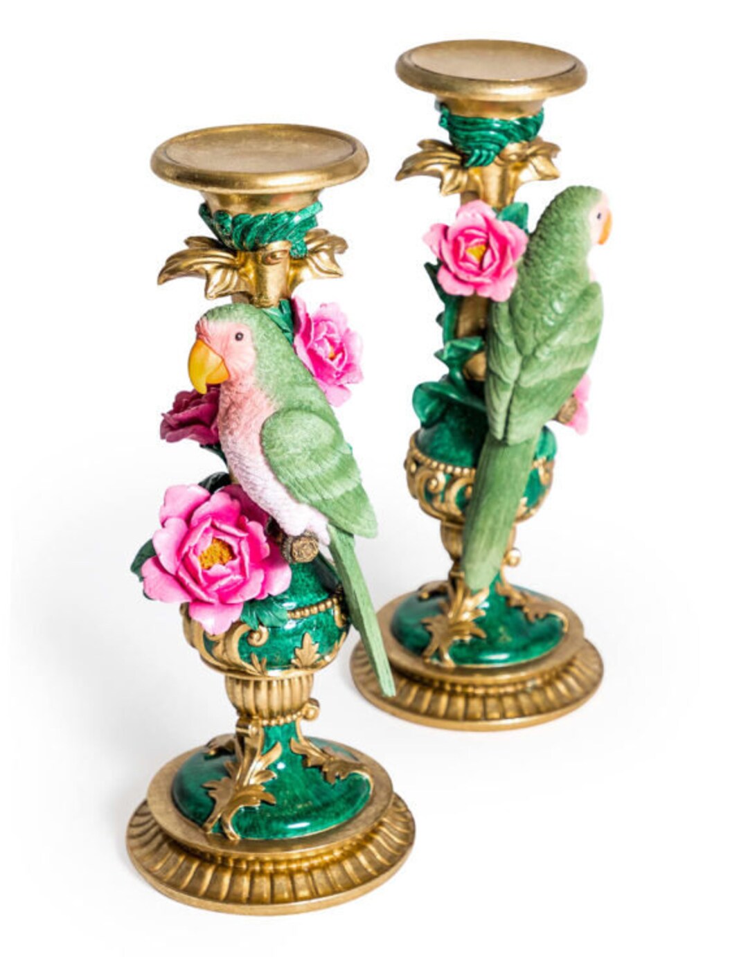 Set of Two Parrot Candle Holders - Etsy