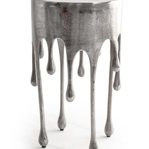 Silver Drip Style Side Table. - Etsy